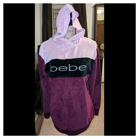 bebe | Tops | Vintage Bebe Sport Pullover Hoodie With Pink Black And ...